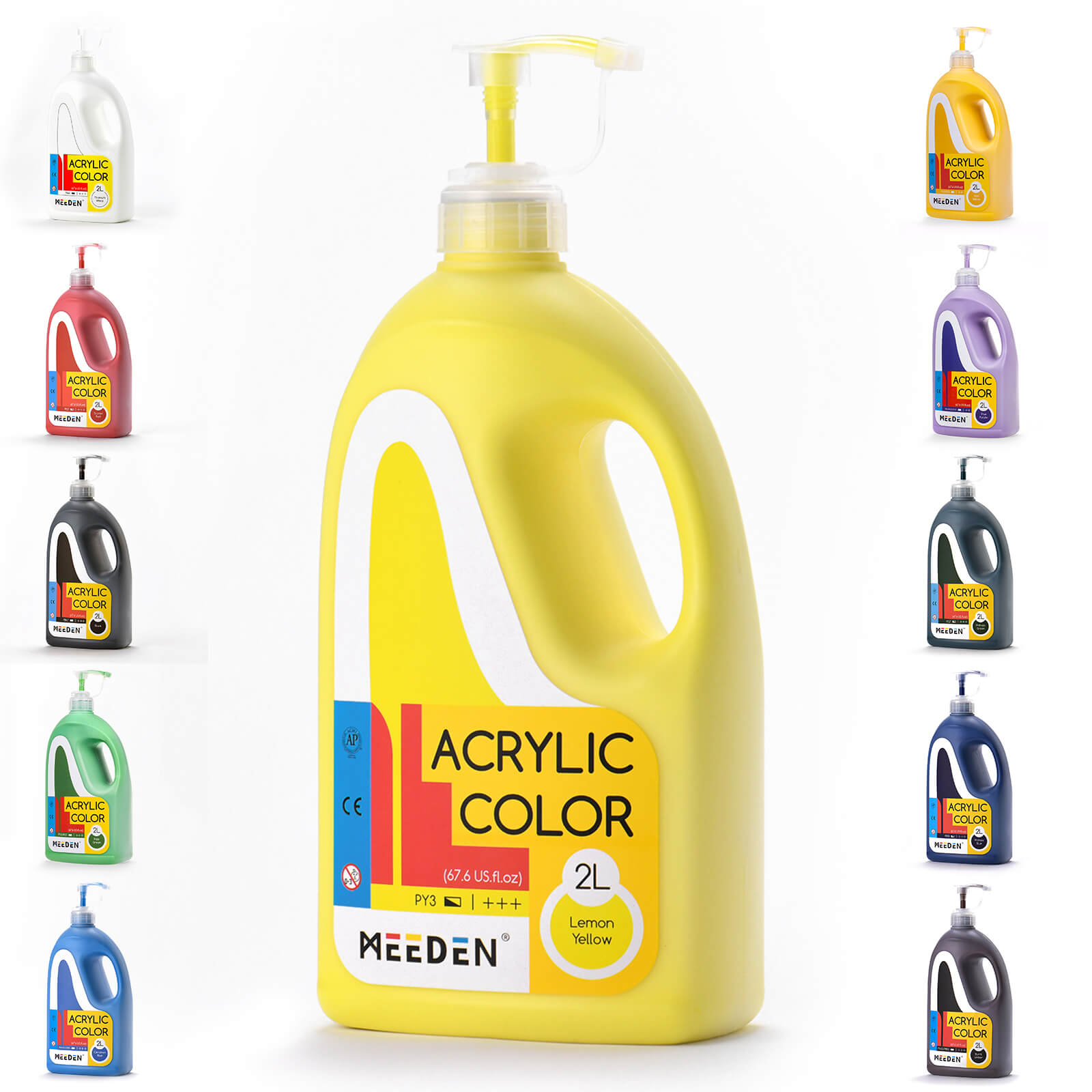 MEEDEN Acrylic Paint with Pump Lid