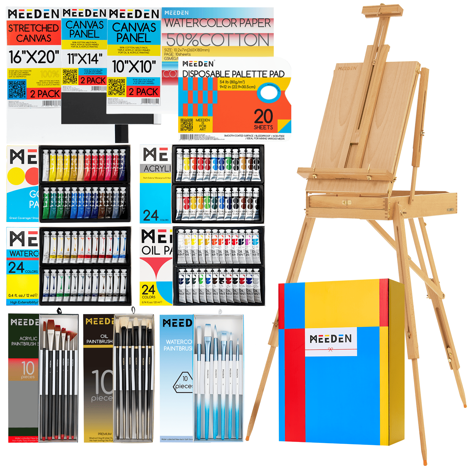 MEEDEN Deluxe All-in-one Art Painting Set, 147 Pieces - MEEDEN ART