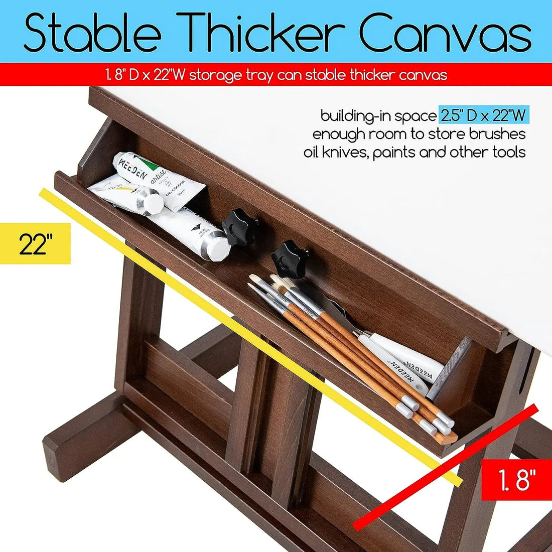 MEEDEN Classic Heavy Duty H-Frame Artist Easel-Walnut-DW01
